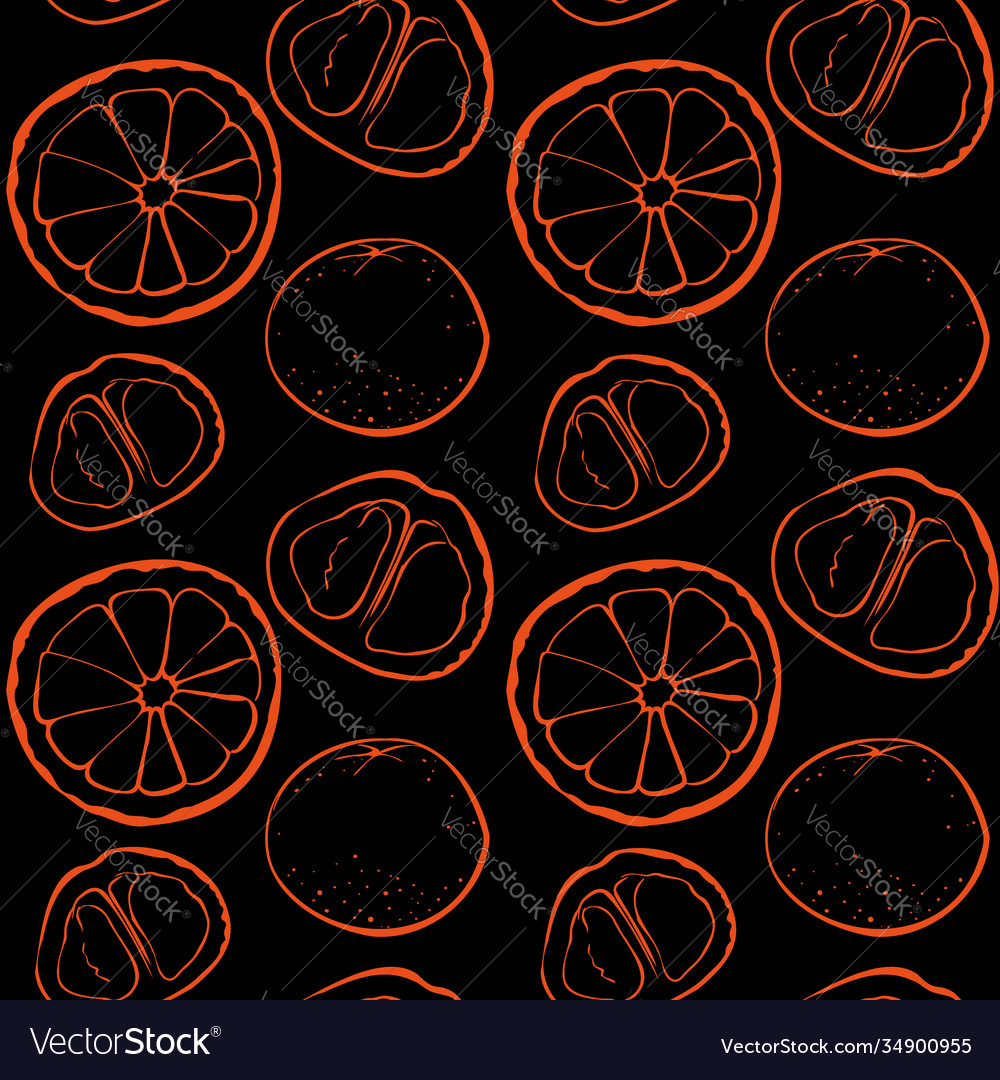 Seamless pattern grapefruit outline Royalty Free Vector