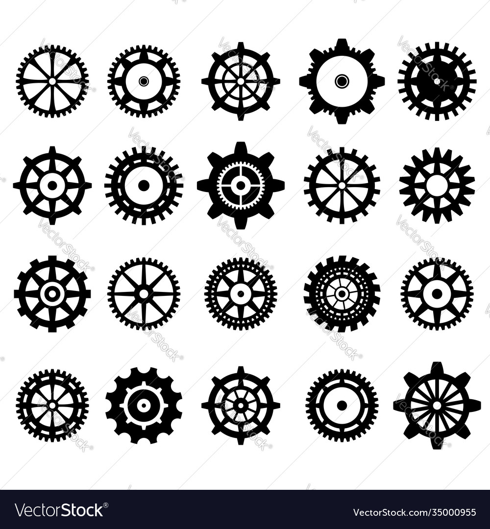 Set gear icons Royalty Free Vector Image - VectorStock