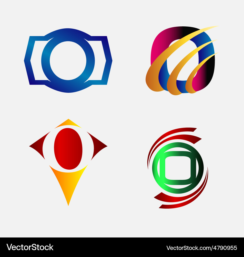 Set of letter o icon Royalty Free Vector Image
