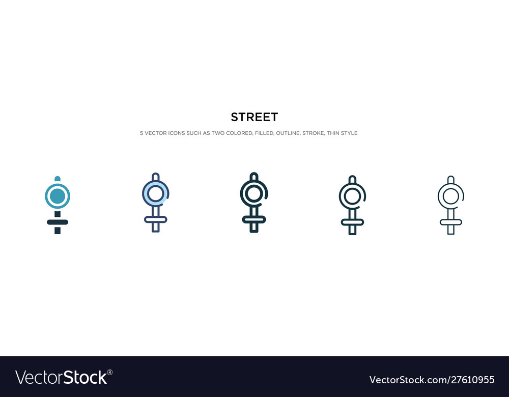 Street icon in different style two colored Vector Image