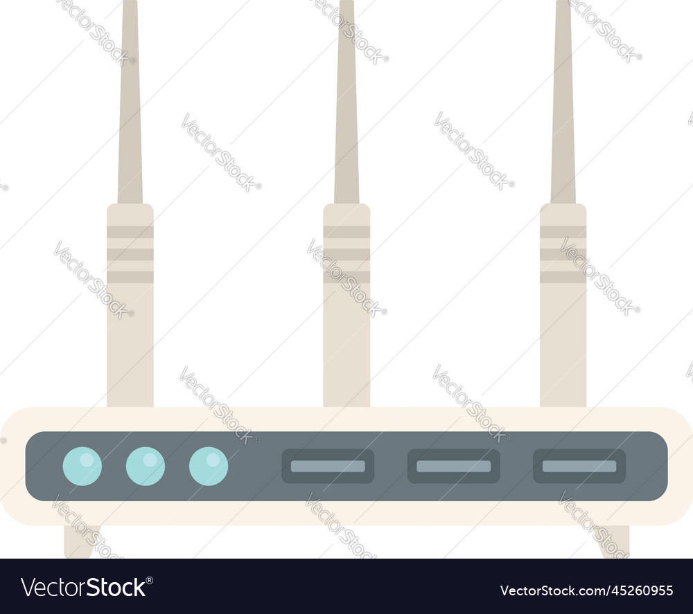 Switch modem icon flat wireless device Royalty Free Vector