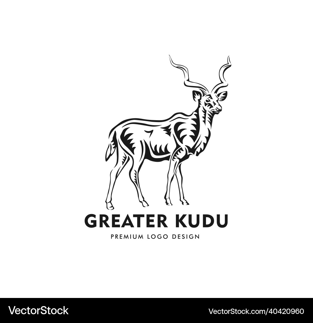 Abstract of greater kudu standing Royalty Free Vector Image