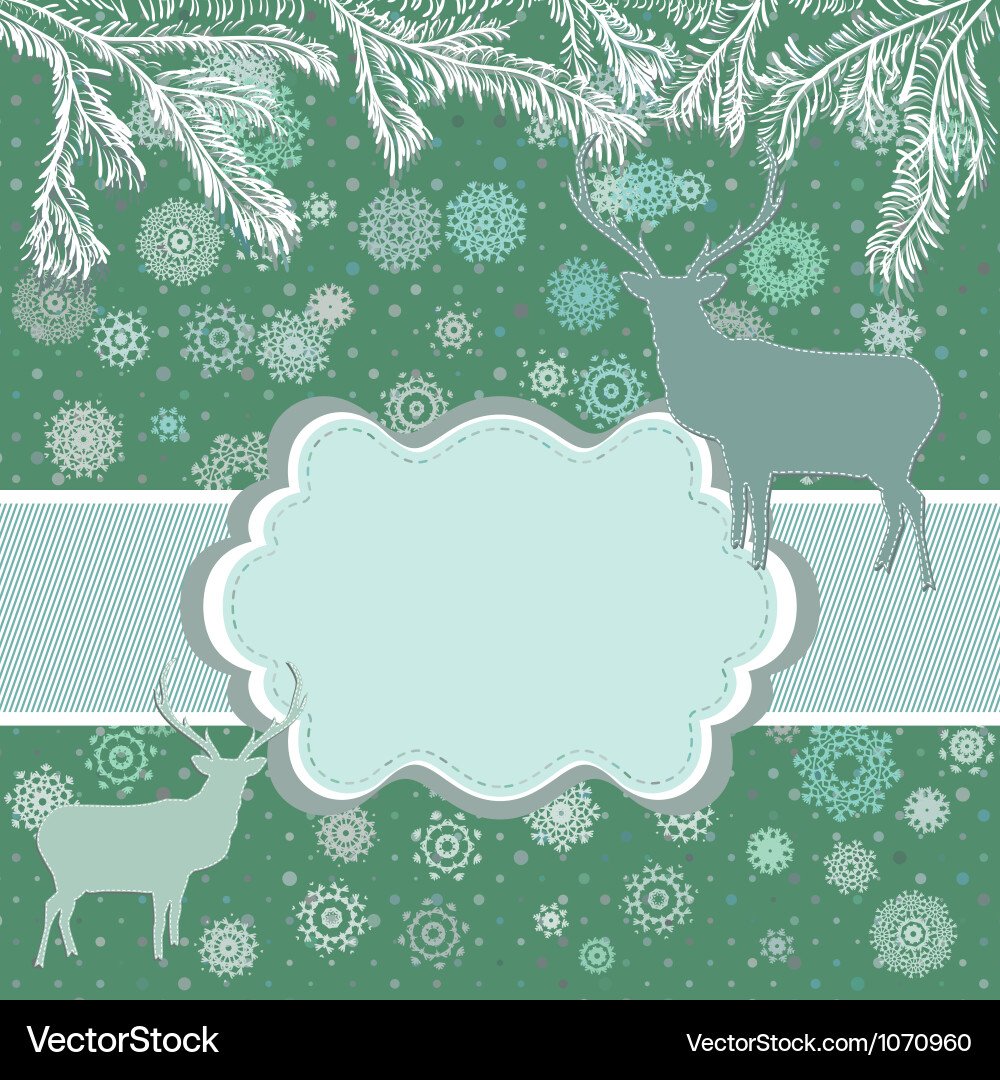 Christmas deer template card Royalty Free Vector Image