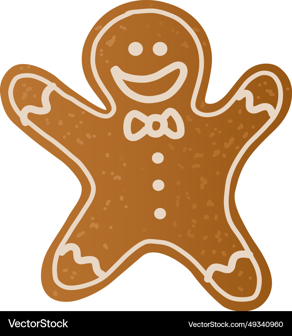 Christmas gingerbread man cartoon Royalty Free Vector Image
