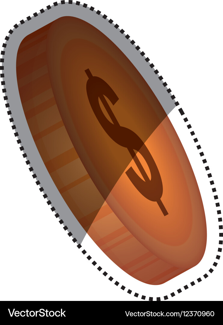 Coin money isolated Royalty Free Vector Image - VectorStock