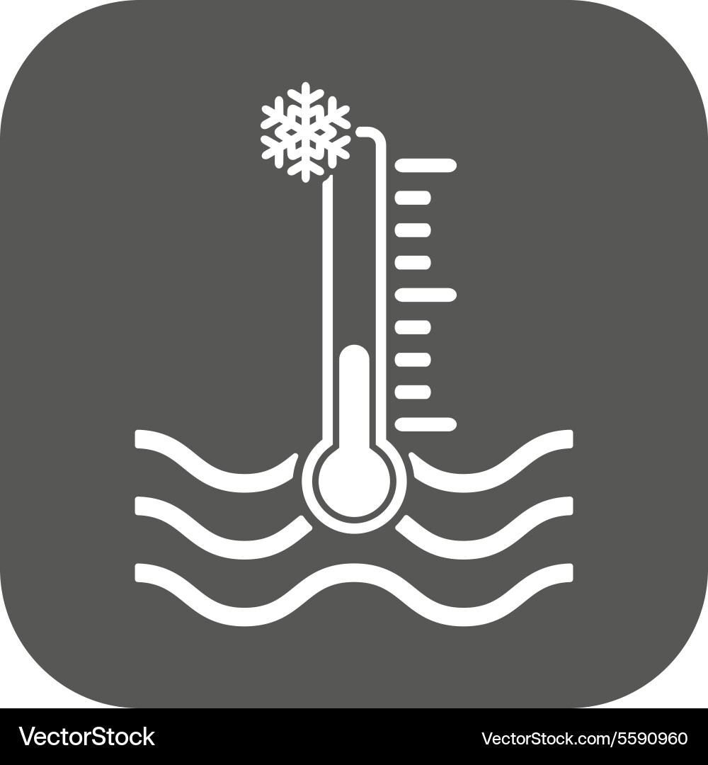 Cold water temperature icon icy liquid symbol Vector Image