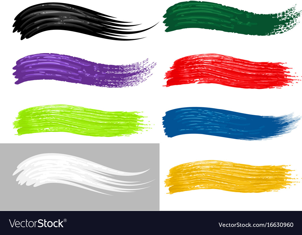 Colorful brush strokes Royalty Free Vector Image