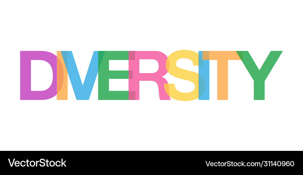 Colorful word diversity concept white background Vector Image