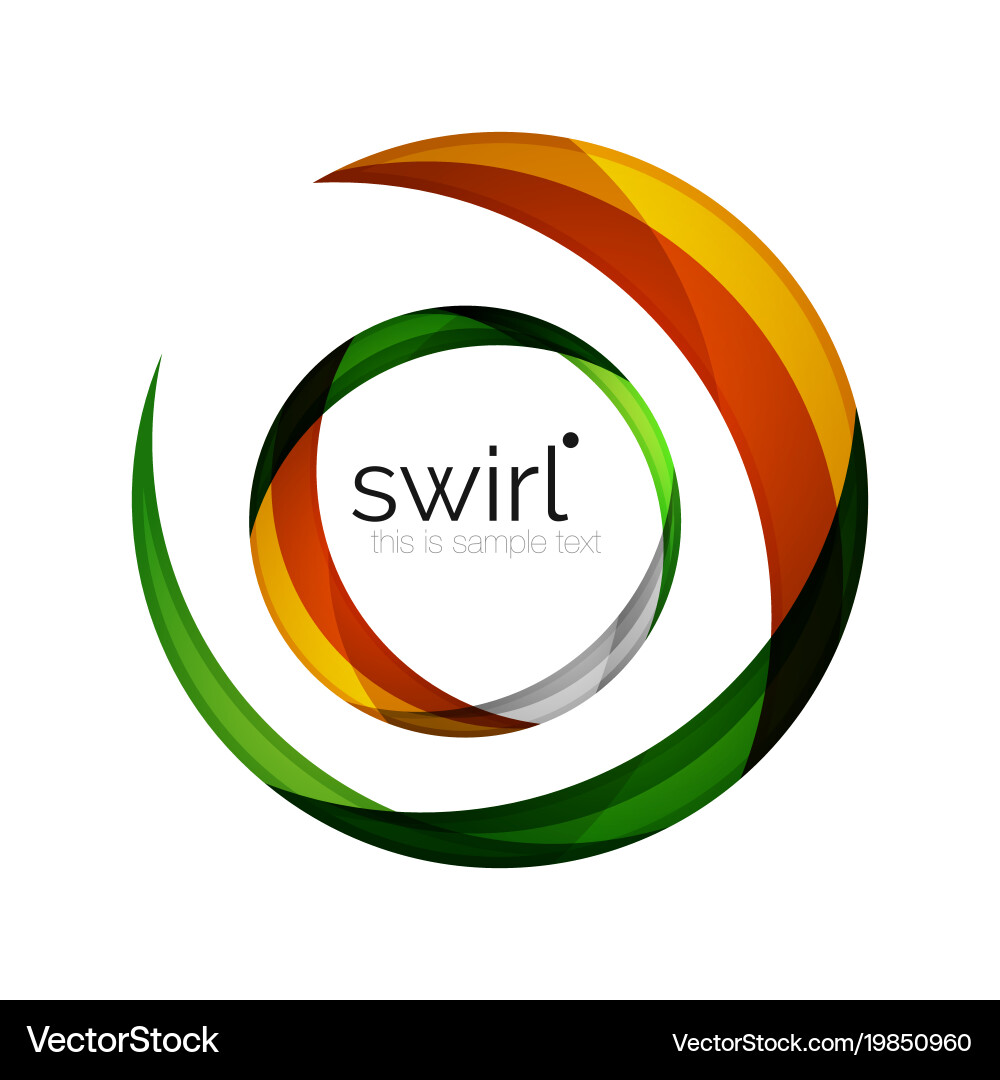 Digital techno swirl circle business icon Vector Image