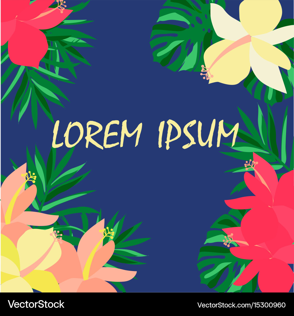 Exotic tropical border frame template Royalty Free Vector