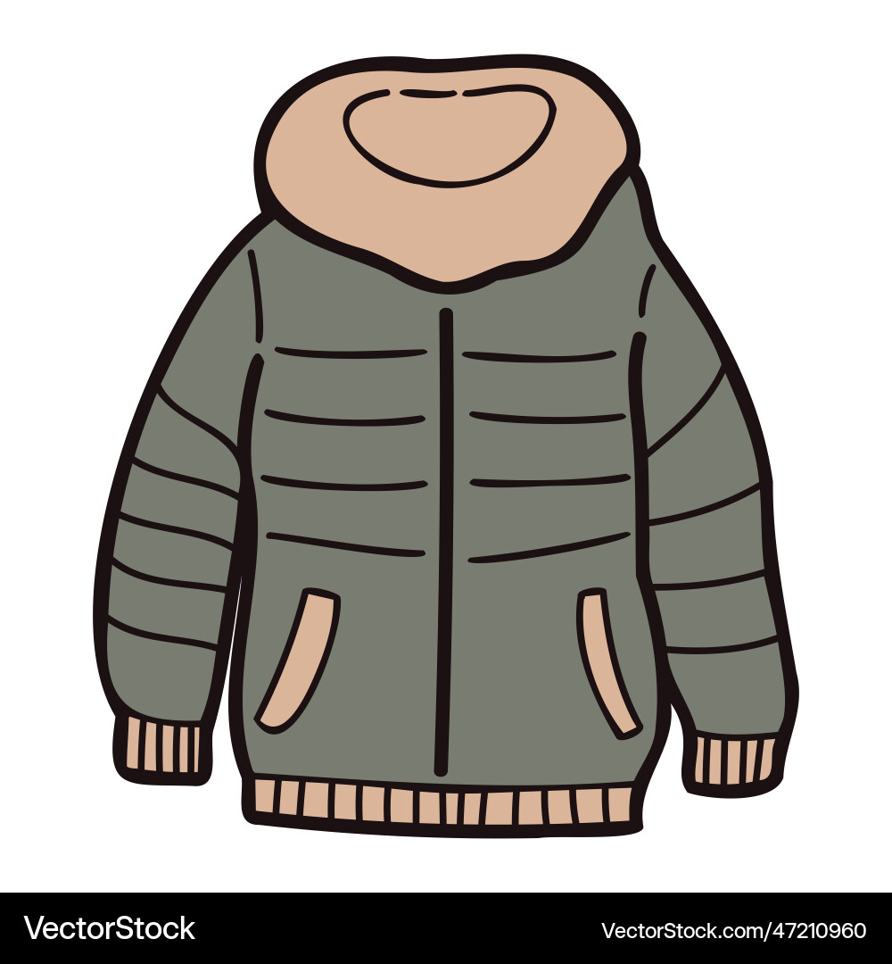 Hand drawn cute jackets for men in doodle style Vector Image