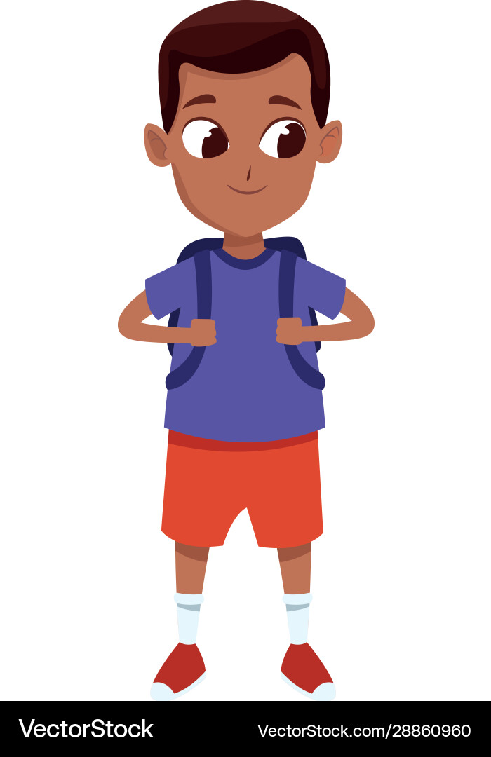 Happy boy standing icon colorful design Royalty Free Vector