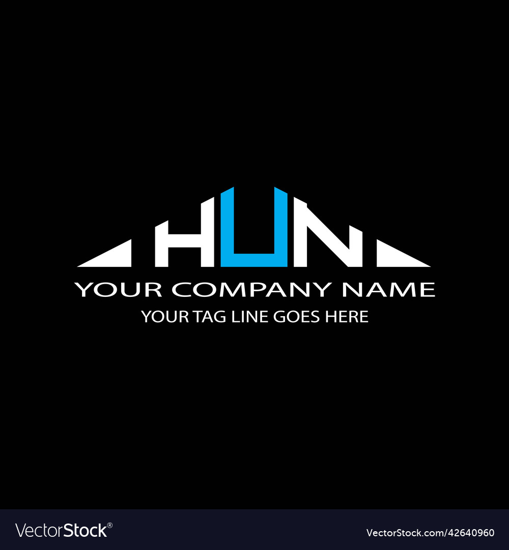 Hun letter logo creative design with graphic Vector Image