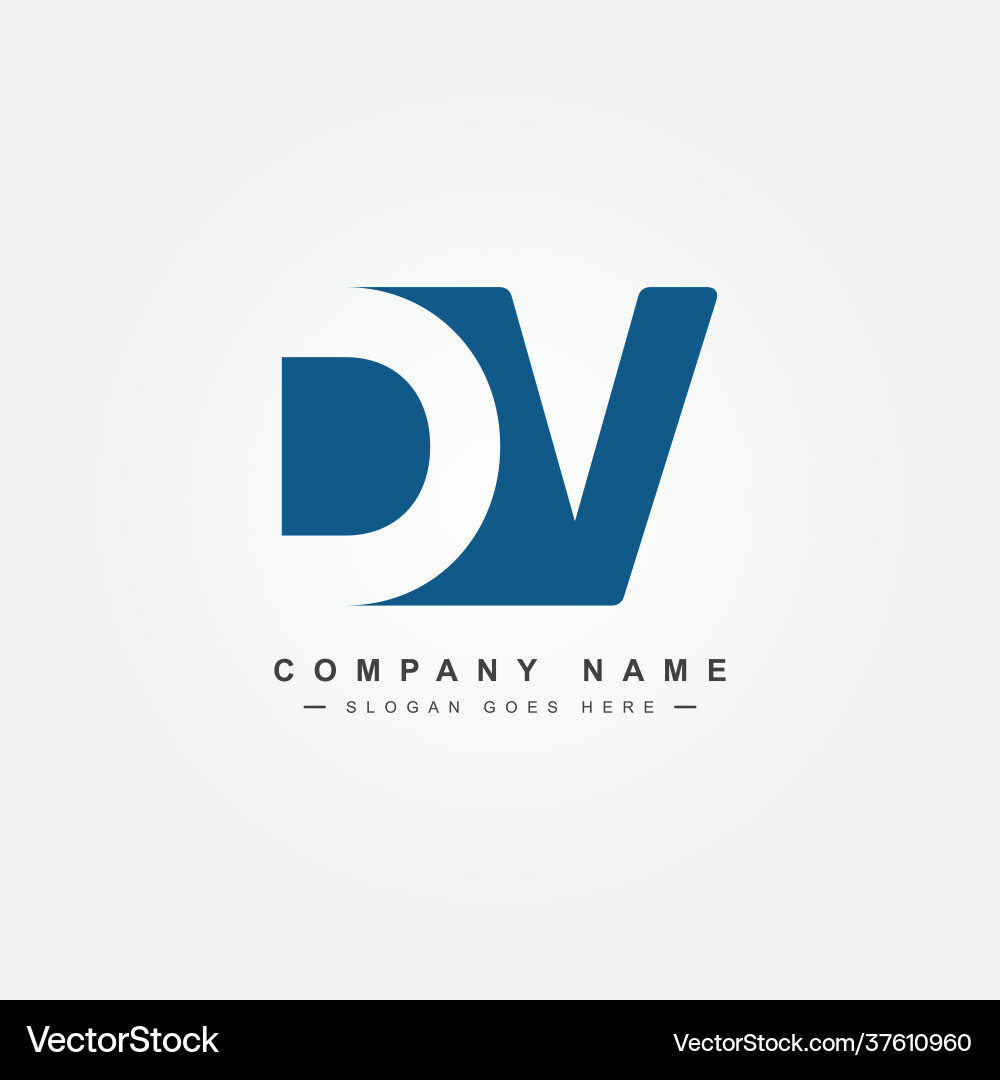 Initial letter dv logo - minimal business logo Vector Image