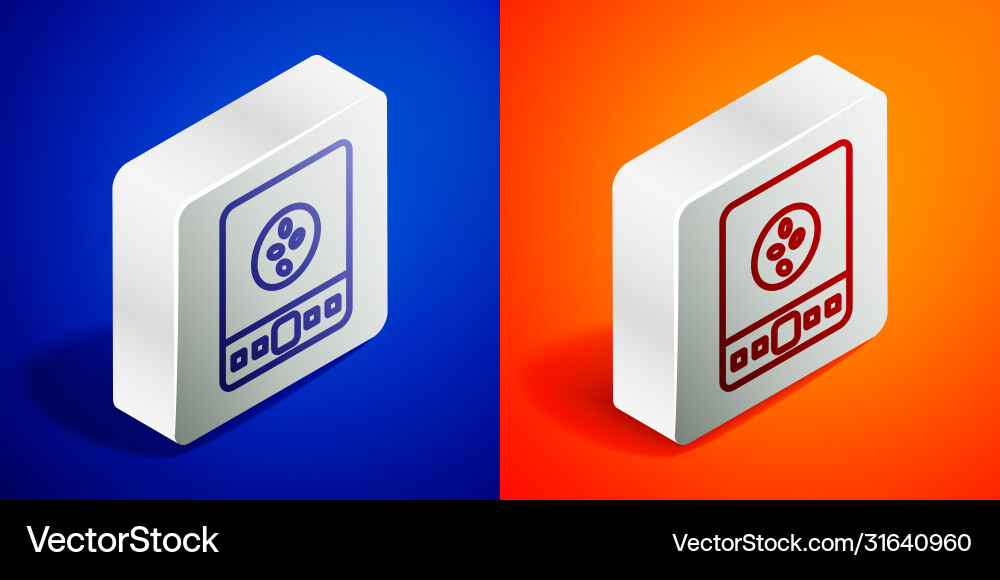 Isometric line electronic coffee scales icon Vector Image