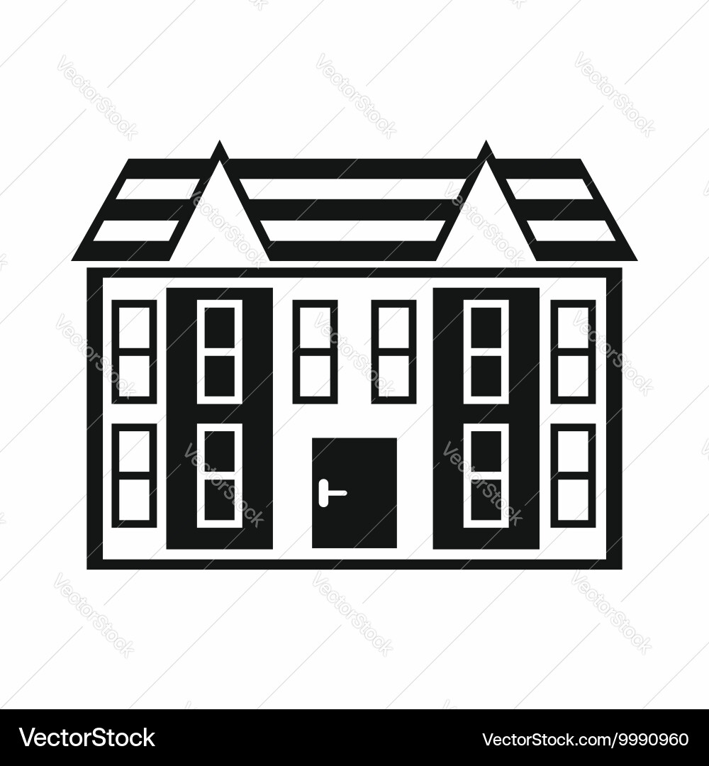 Large two-storey house icon simple style Vector Image
