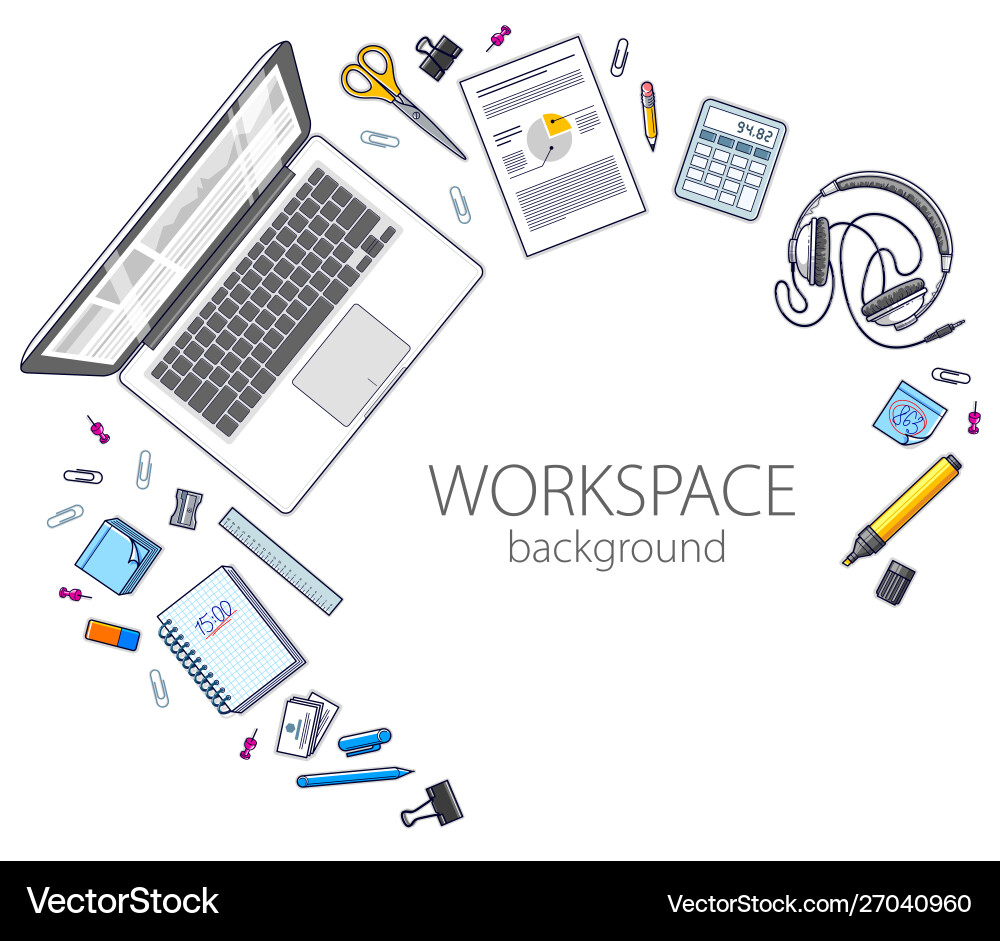 Office employee or entrepreneur work desk Vector Image