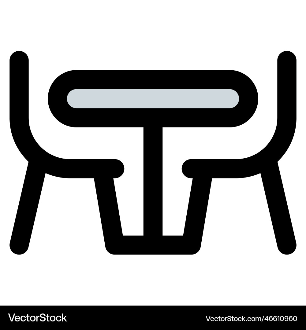 Stylish dining chairs with wooden table Royalty Free Vector