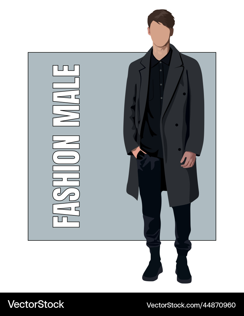 Stylish man in flat style Royalty Free Vector Image