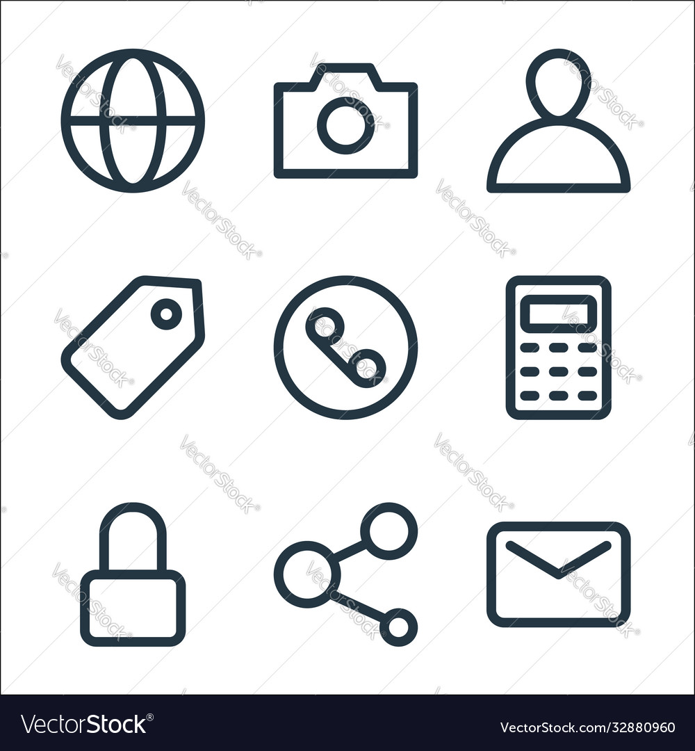 User interface line icons linear set quality line Vector Image