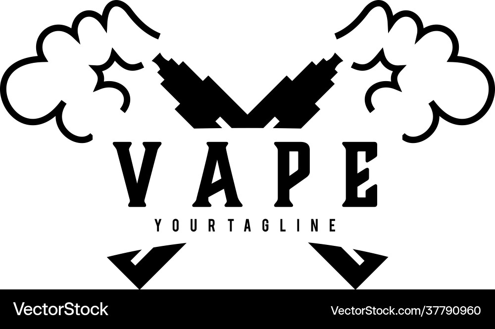 Vape vapor vaping vapestore cloud logo design Vector Image