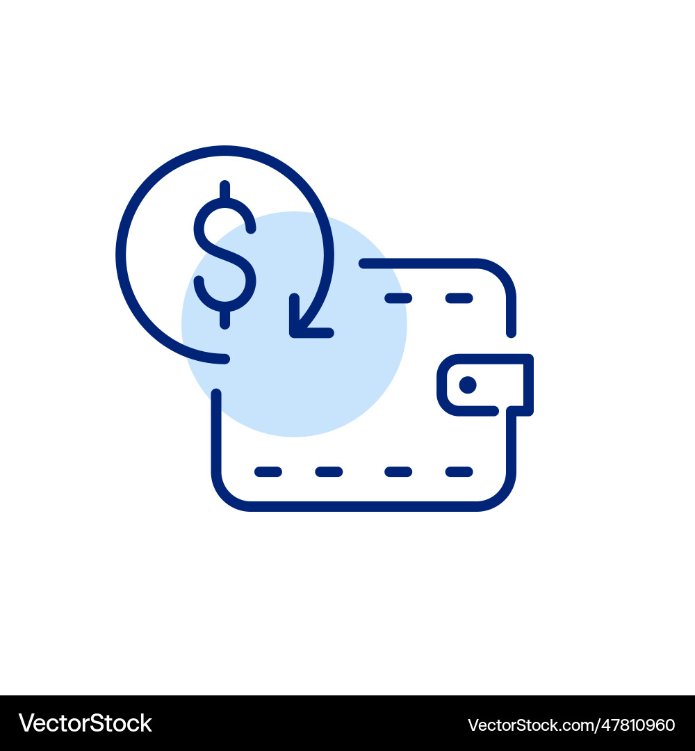 Wallet with dollar rewards symbol pixel perfect Vector Image