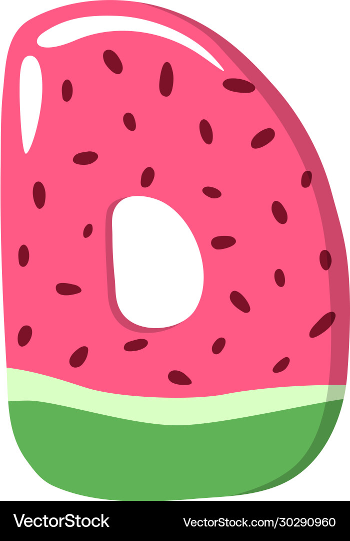 Watermelon alphabet sign on white background Vector Image