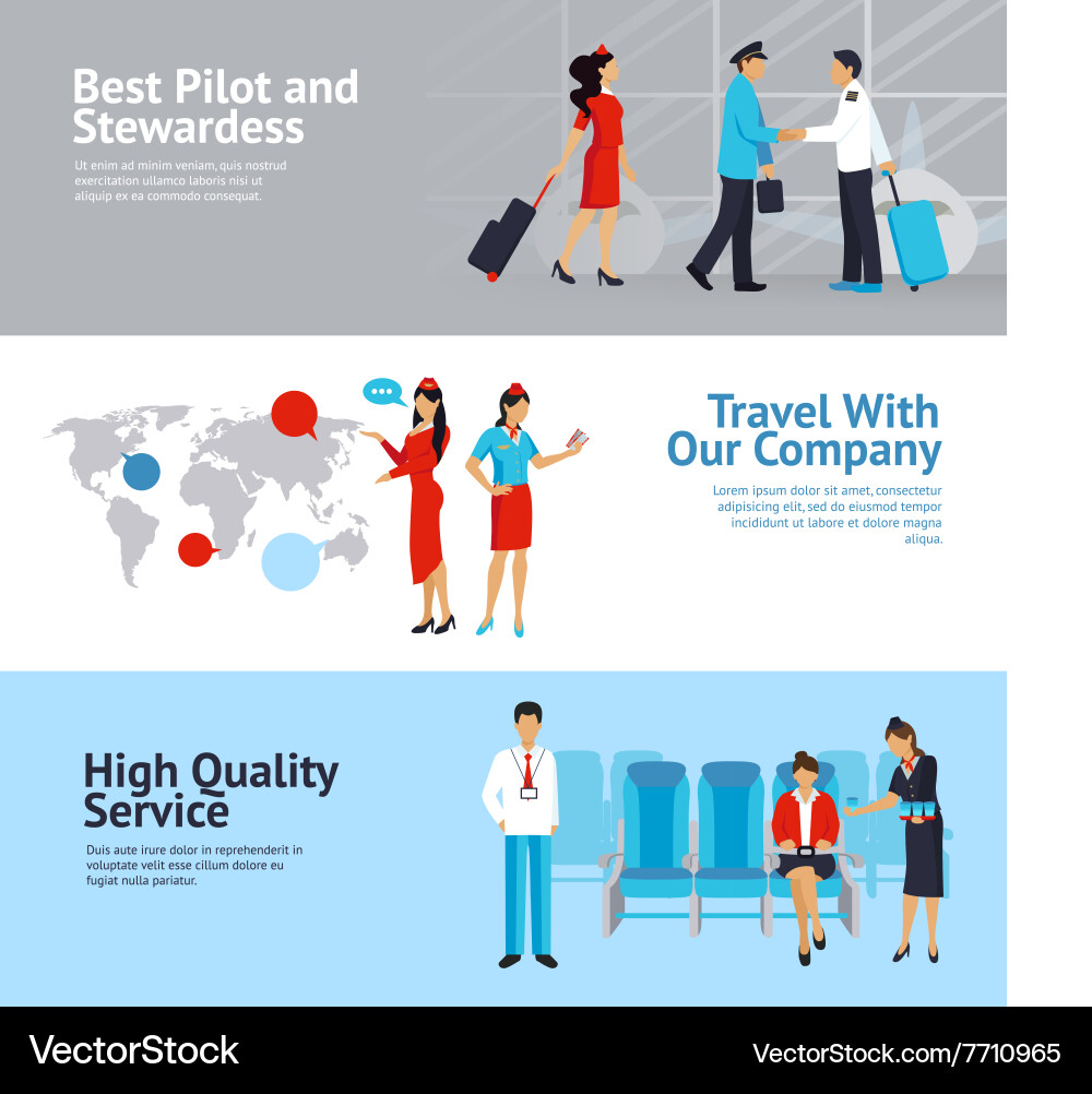 Airlines banners set Royalty Free Vector Image