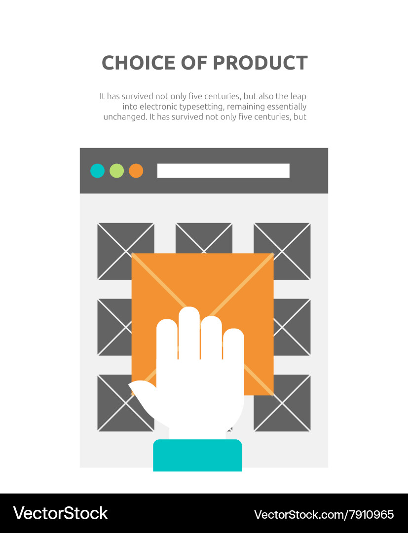 Choice of product on website flat Royalty Free Vector Image