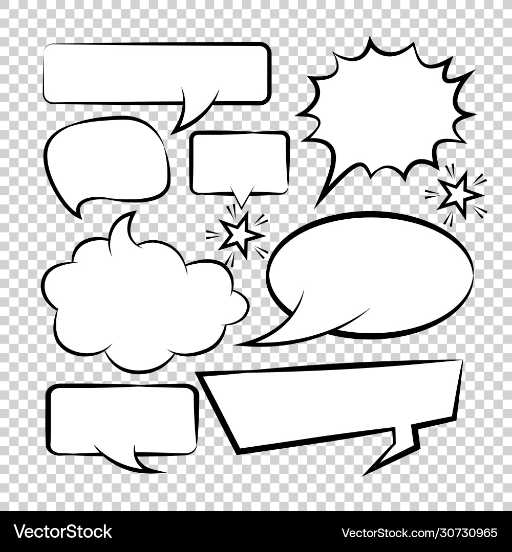 Comic -bubble -speech -balloons -speech- cartoon Vector Image