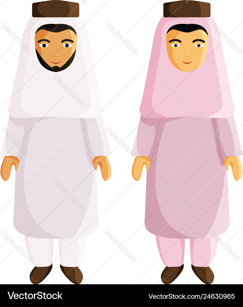 Flat of two muslim men Royalty Free Vector Image