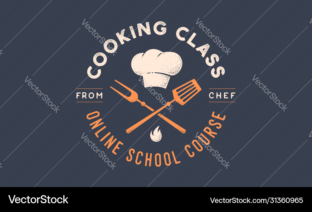 Food logo logo for cooking school class Royalty Free Vector