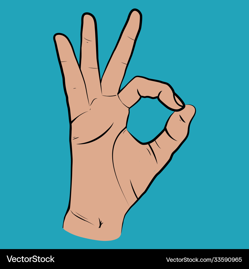 Human hand showing ok sight fingers Royalty Free Vector