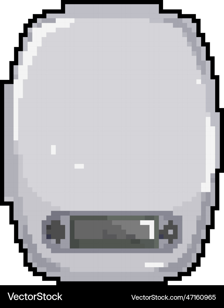 Instrument weigh scales game pixel art Royalty Free Vector