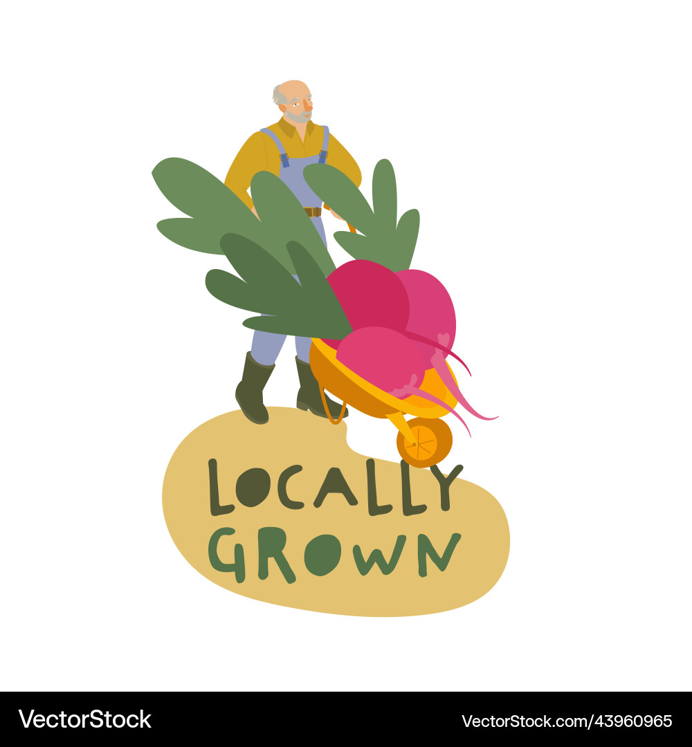 Locally grown concept direct from farm editable Vector Image