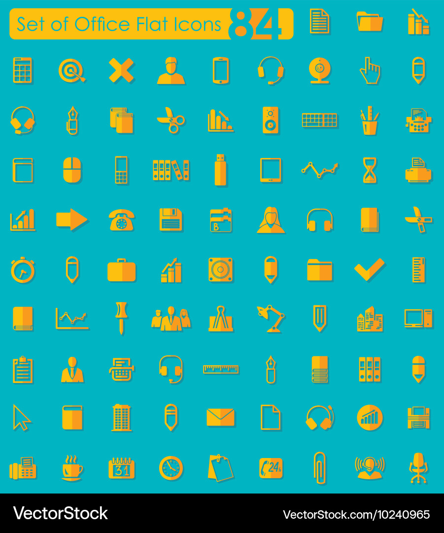 Set of office icons Royalty Free Vector Image - VectorStock