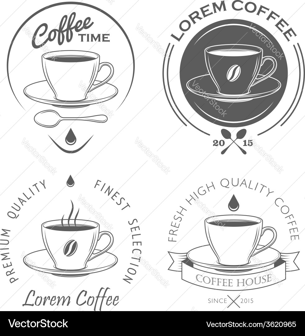 Set of vintage coffee labels Royalty Free Vector Image