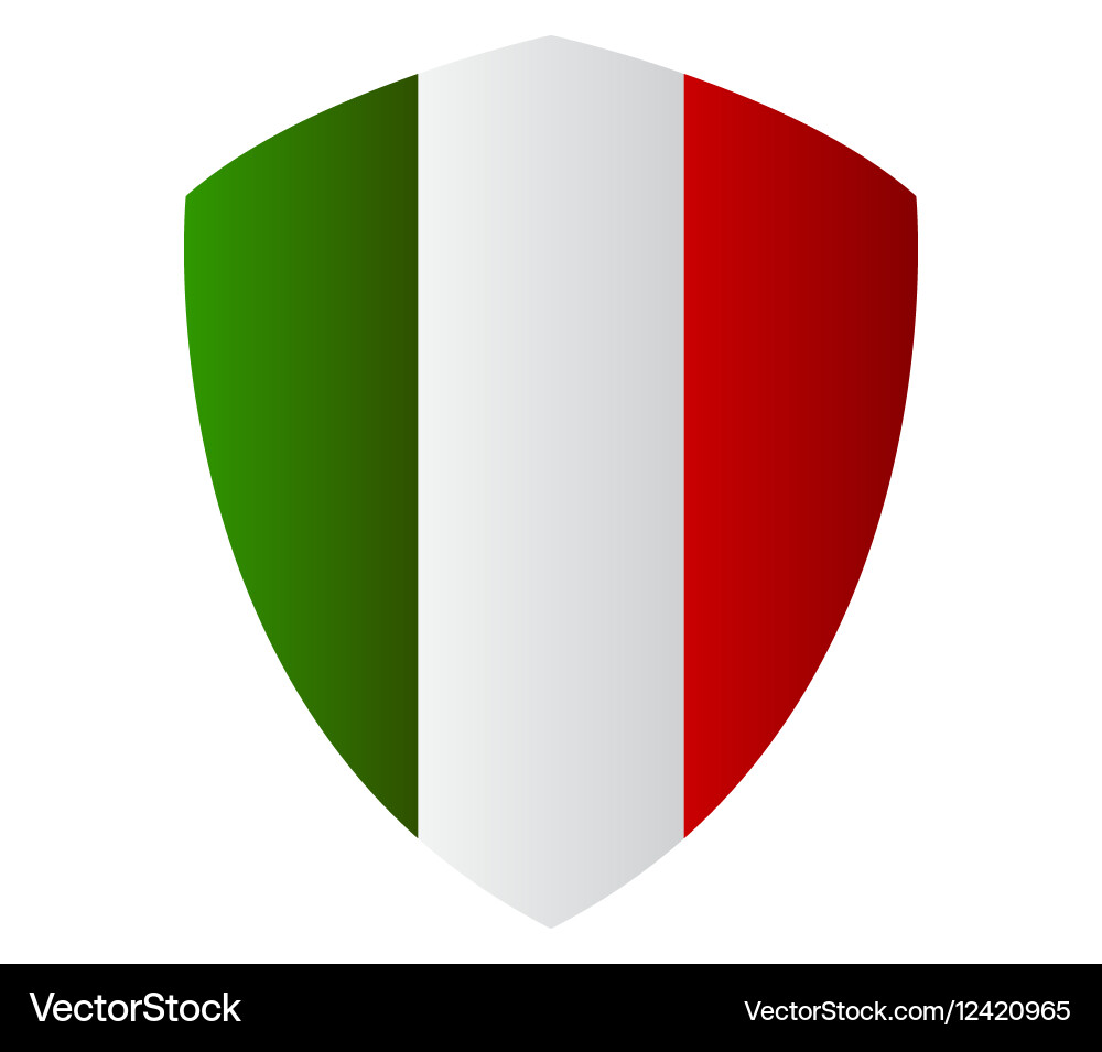 Shield with flag of italy Royalty Free Vector Image