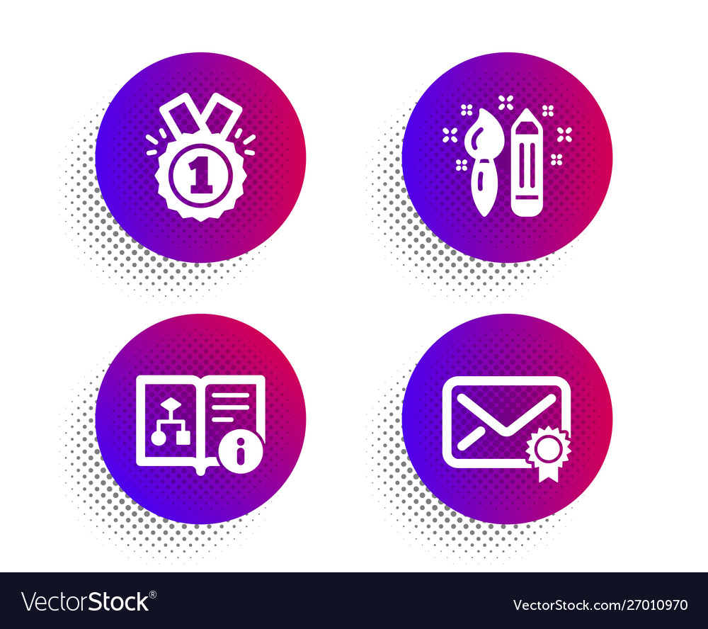 Approved technical algorithm and creativity icons Vector Image
