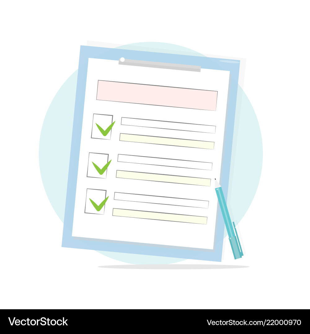 Claim form with pen and checklist icon Royalty Free Vector