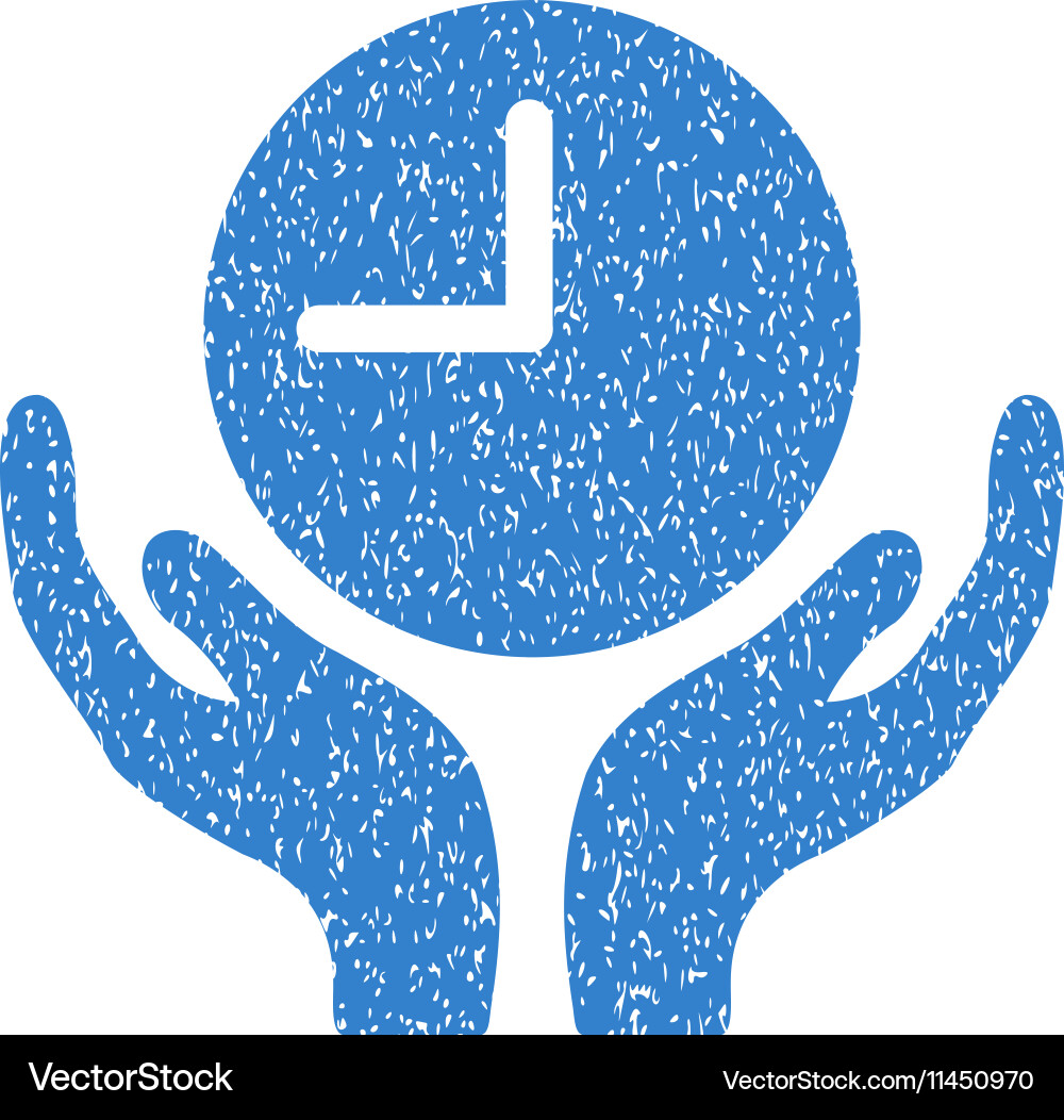 Clock care hands grainy texture icon Royalty Free Vector