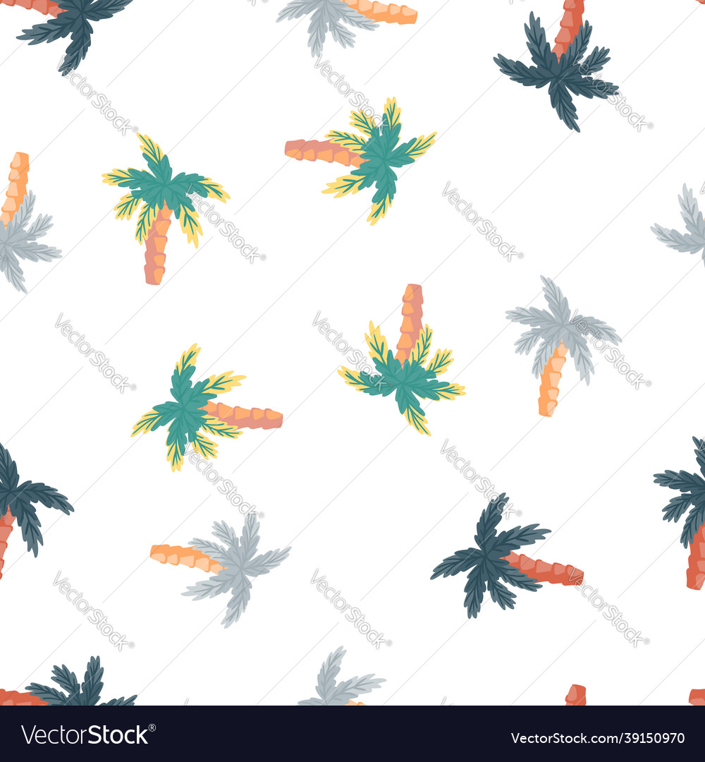 Coconut palm tree shapes seamless pattern Vector Image