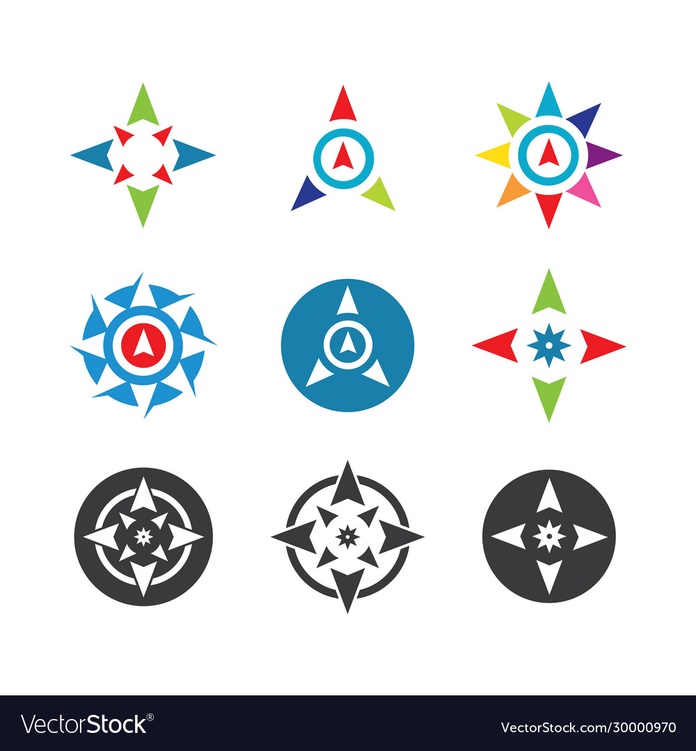 Compass logo template Royalty Free Vector Image