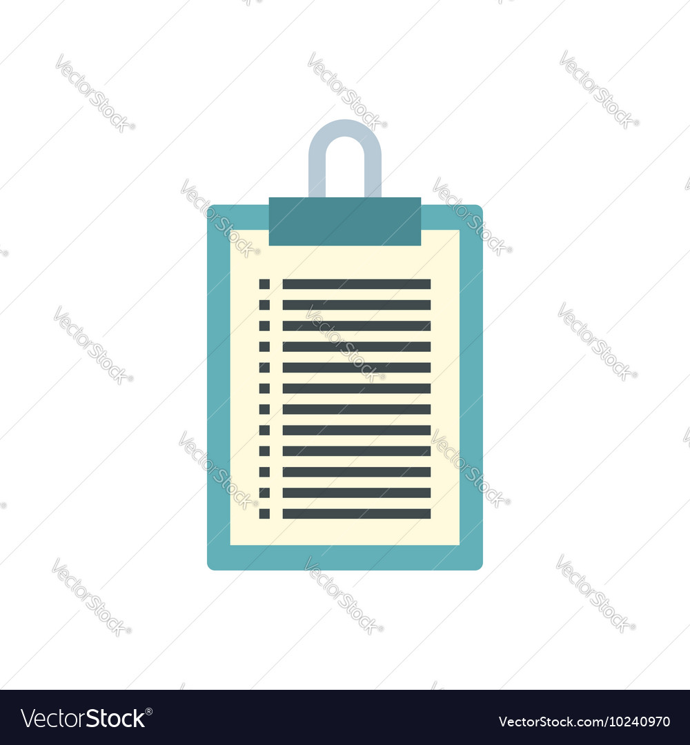 Document plan icon flat style Royalty Free Vector Image