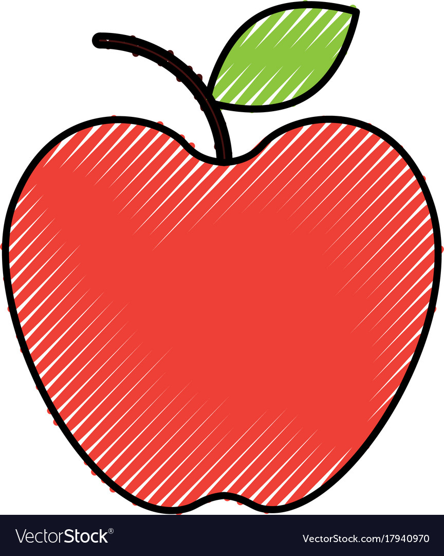 Fresh fruit apple food market icon Royalty Free Vector Image