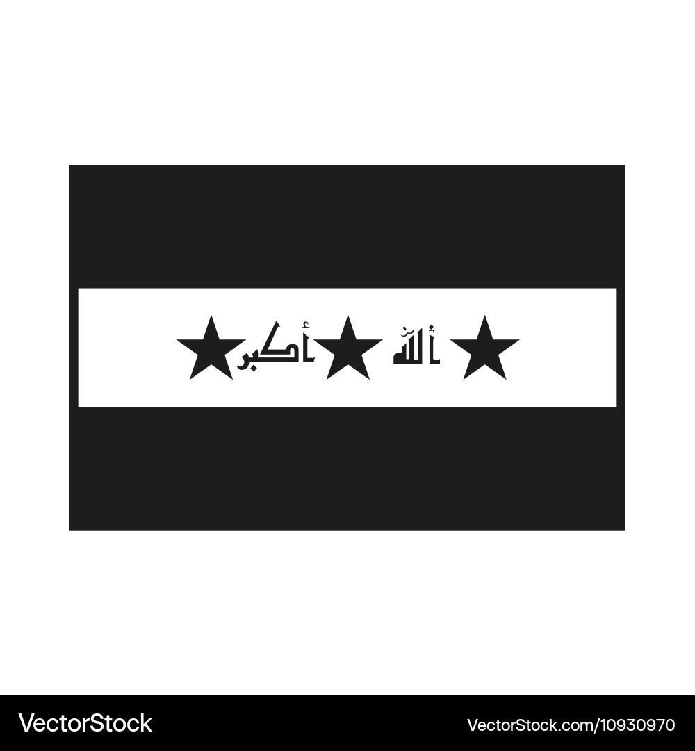 Iraq flag monochrome on white background Vector Image