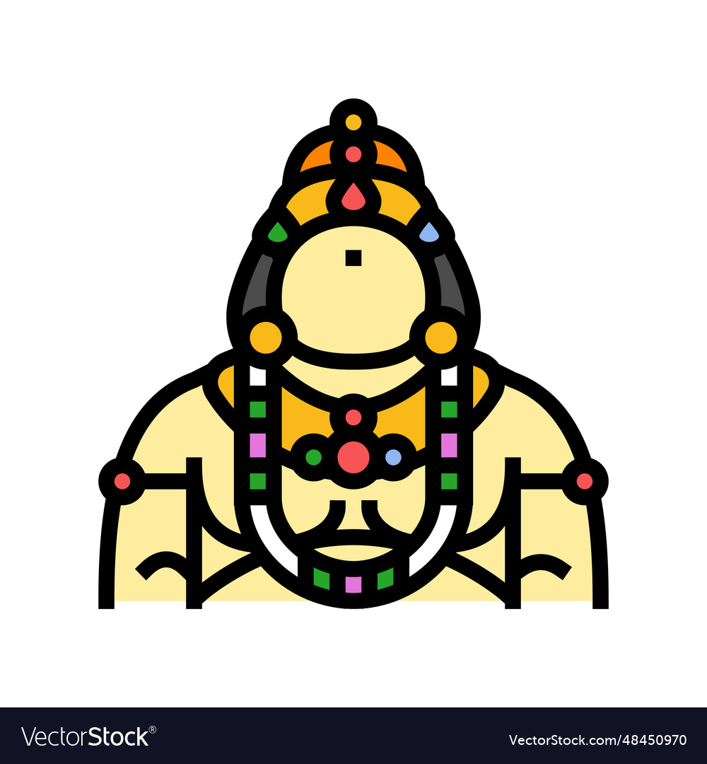 Kubera god indian color icon Royalty Free Vector Image Kubera god indian color icon Royalty Free Vector Image