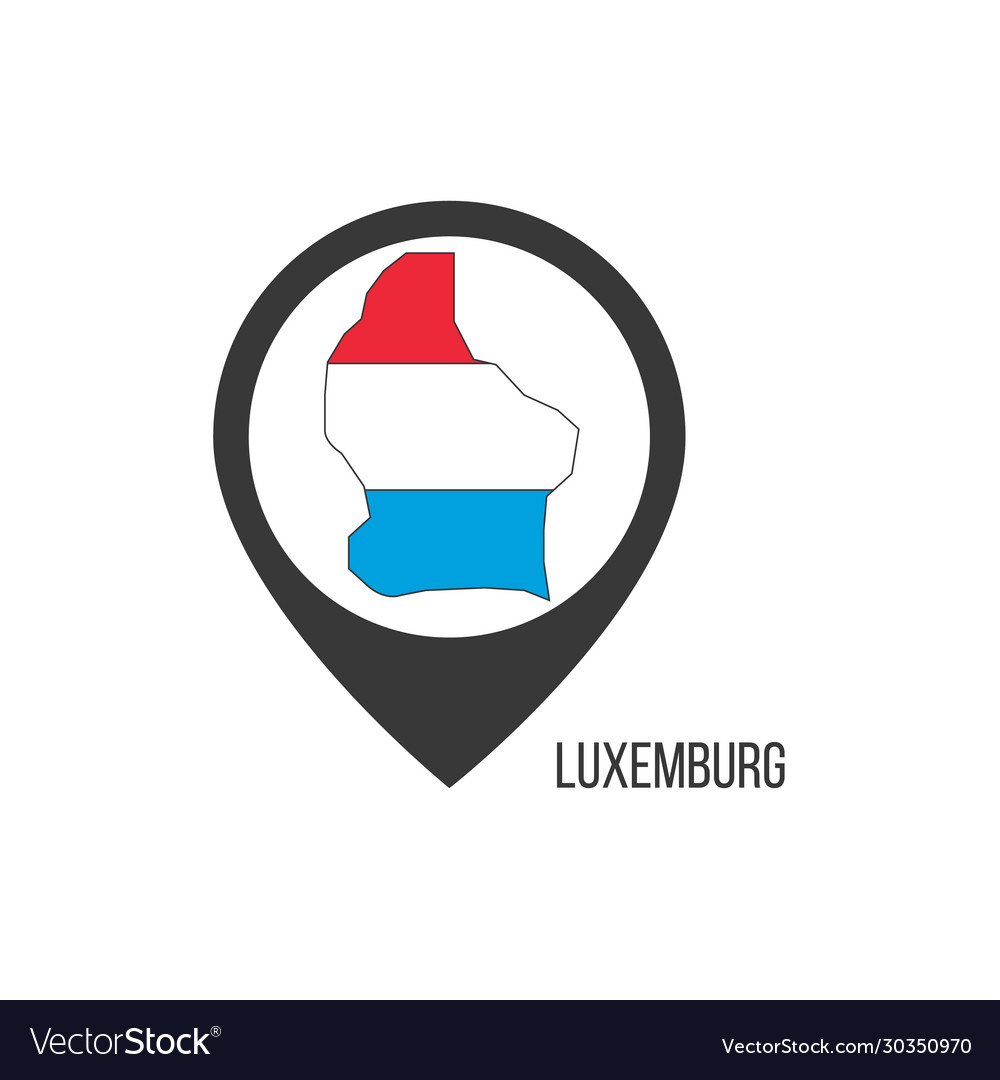 Map pointers with contry luxemburg flag Royalty Free Vector
