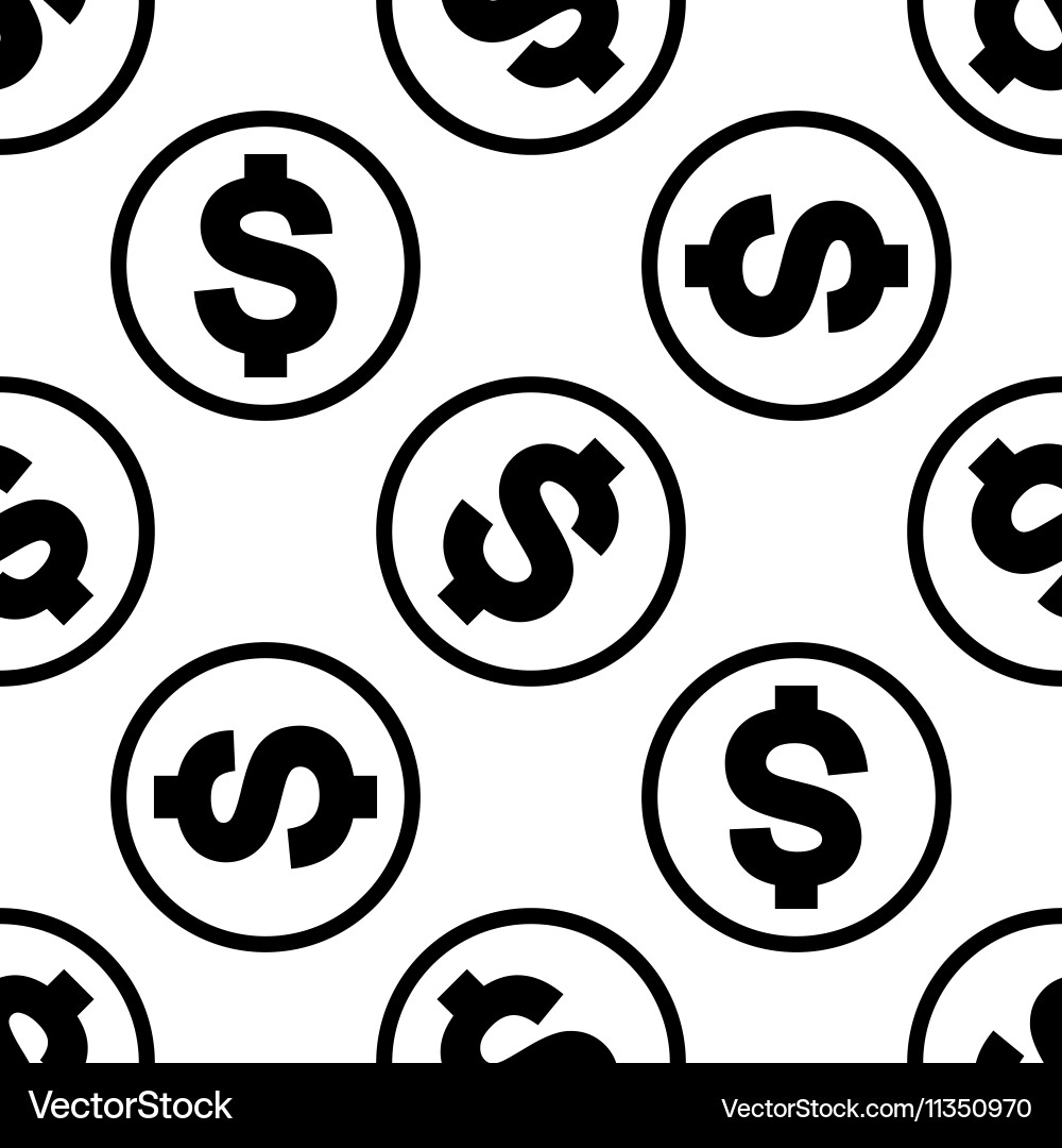 Money icon seamless pattern Royalty Free Vector Image