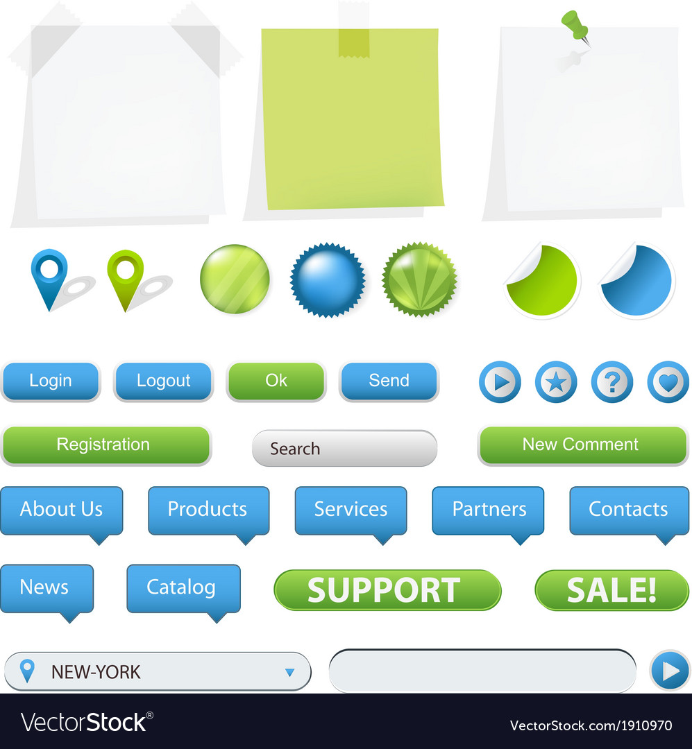 Navigation elements Royalty Free Vector Image - VectorStock